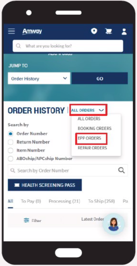 How to check EPP order status – Amway MSB