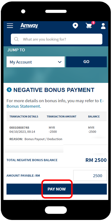 How to check/pay for Negative Bonus? – Amway MSB