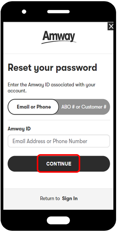 How to reset password – Amway MSB