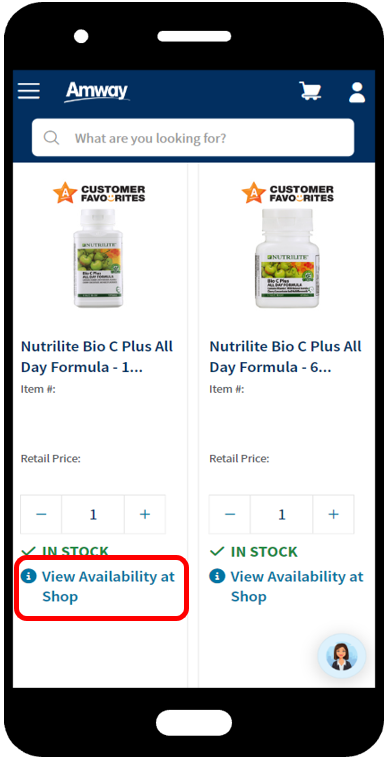 How to check product availability at Amway shop – Amway MSB