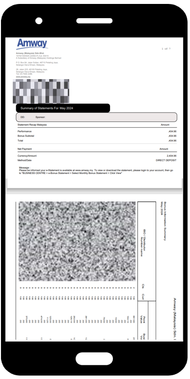 How to view Bonus statement – Amway MSB