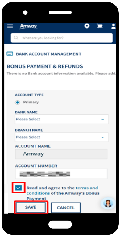 How to update my bonus bank account? [Single Applicant] – Amway MSB