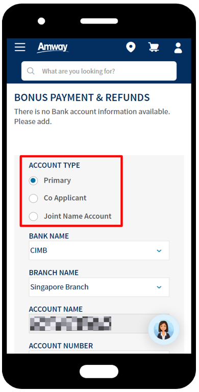 How to update my bonus bank account? [Joint Applicant] – Amway MSB