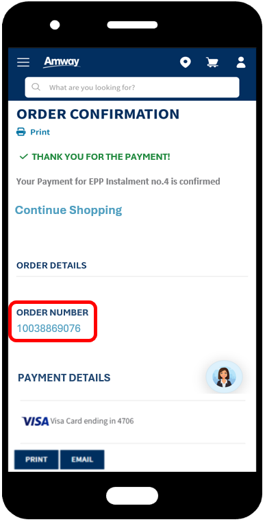 How to make an advance payment for EPP – Amway MSB